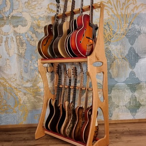 BERGFELS Bergstand Double Stack Guitar Rack - Solid Wood and Fine ...