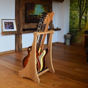 BERGFELS Bergstand 3 Guitars Stand, Build of Solid Wood and Fine ...