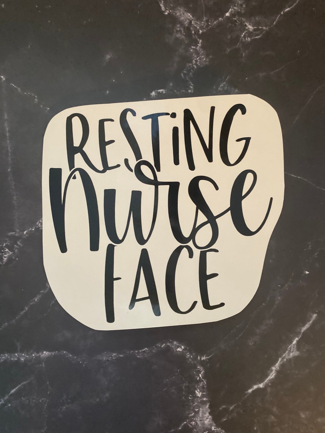 Resting Nurse Face Permanent Vinyl Decal - Etsy