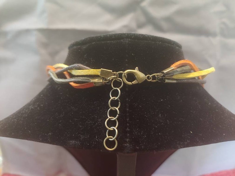 Three Strand Leather Choker With Lava Stones - Etsy