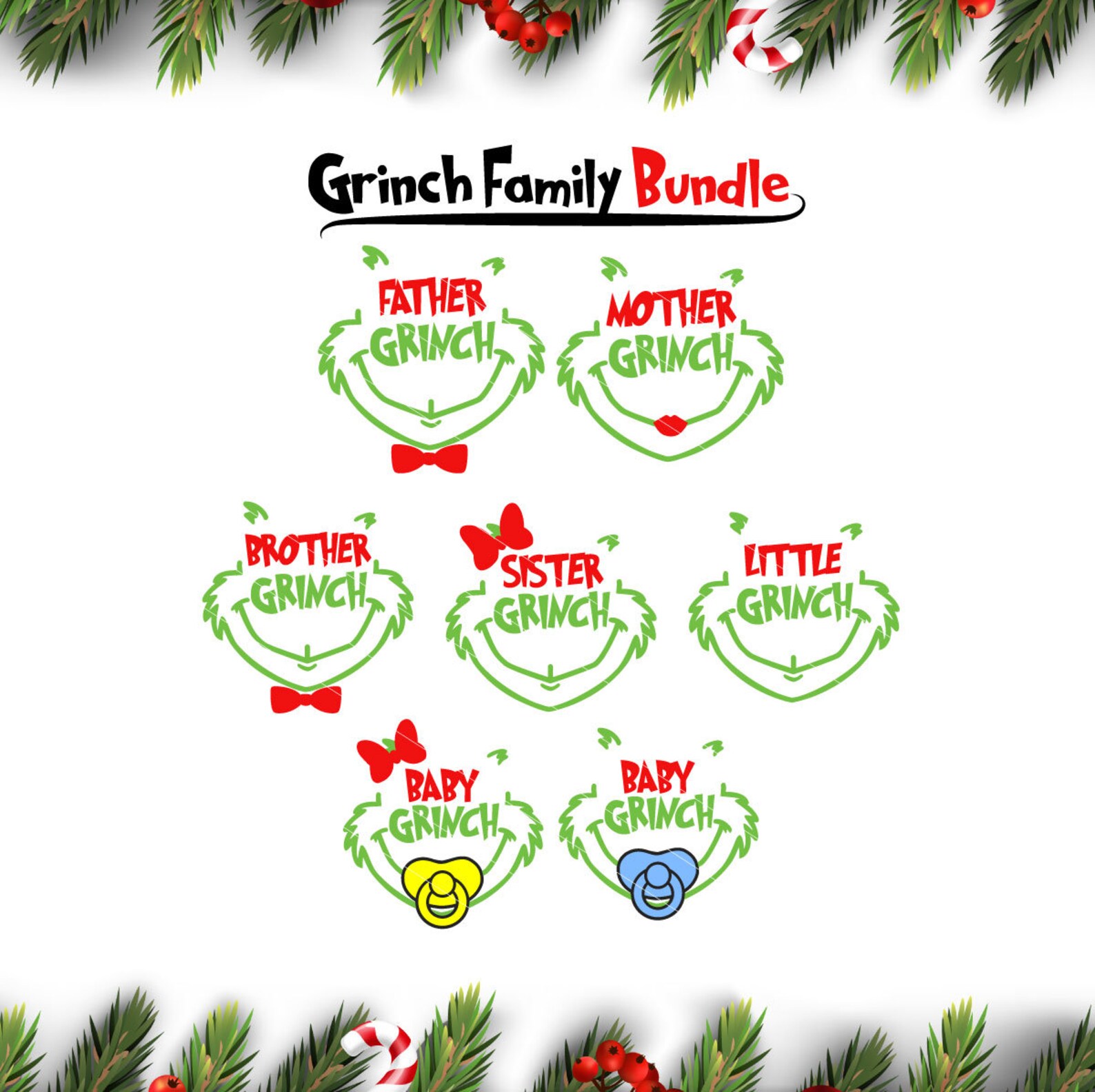 Grinch Family Bundle Svg & Png Grinch 2020 SVG Layered | Etsy