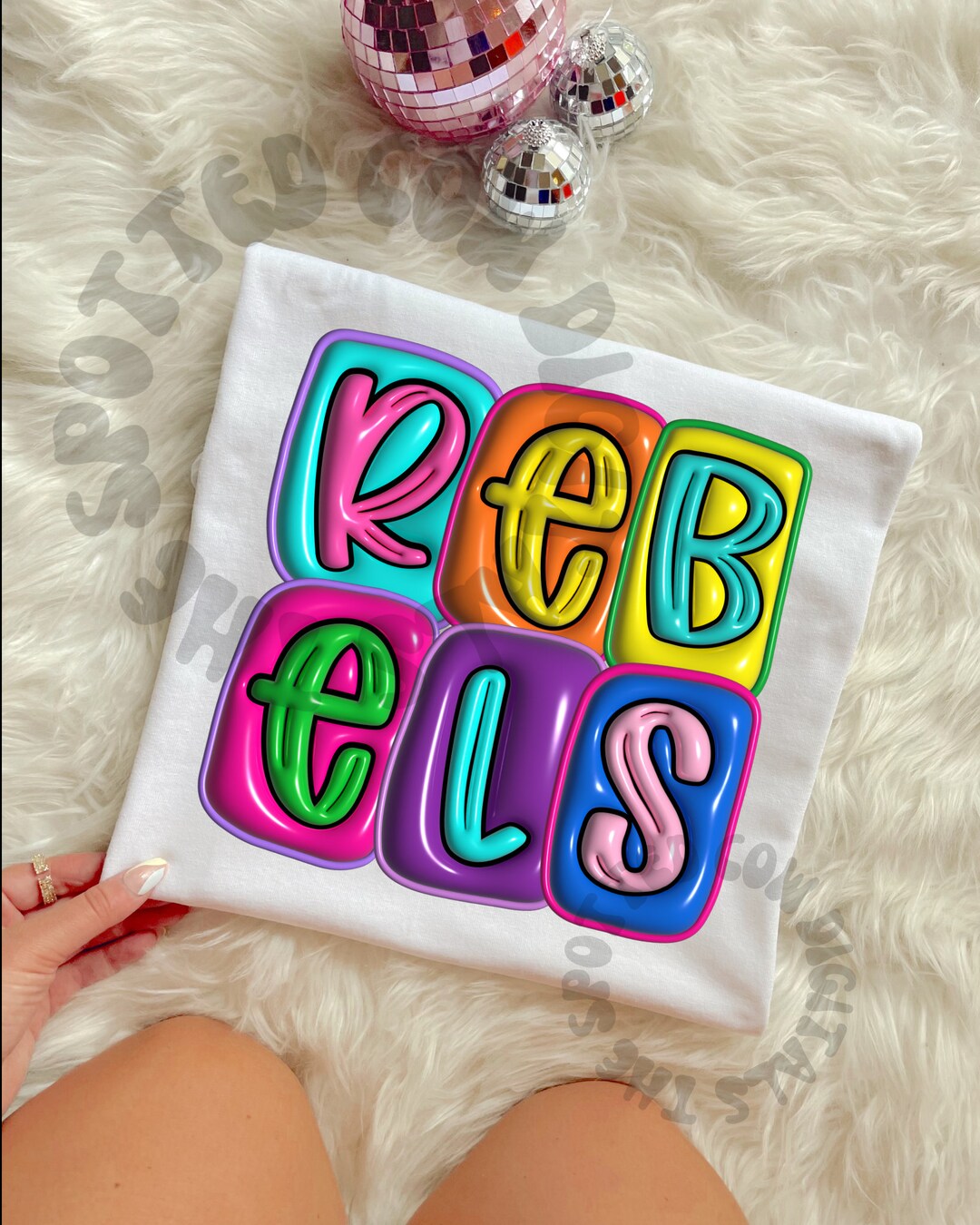 Inflated 3D Neon Bubble Rebels PNG - Etsy UK