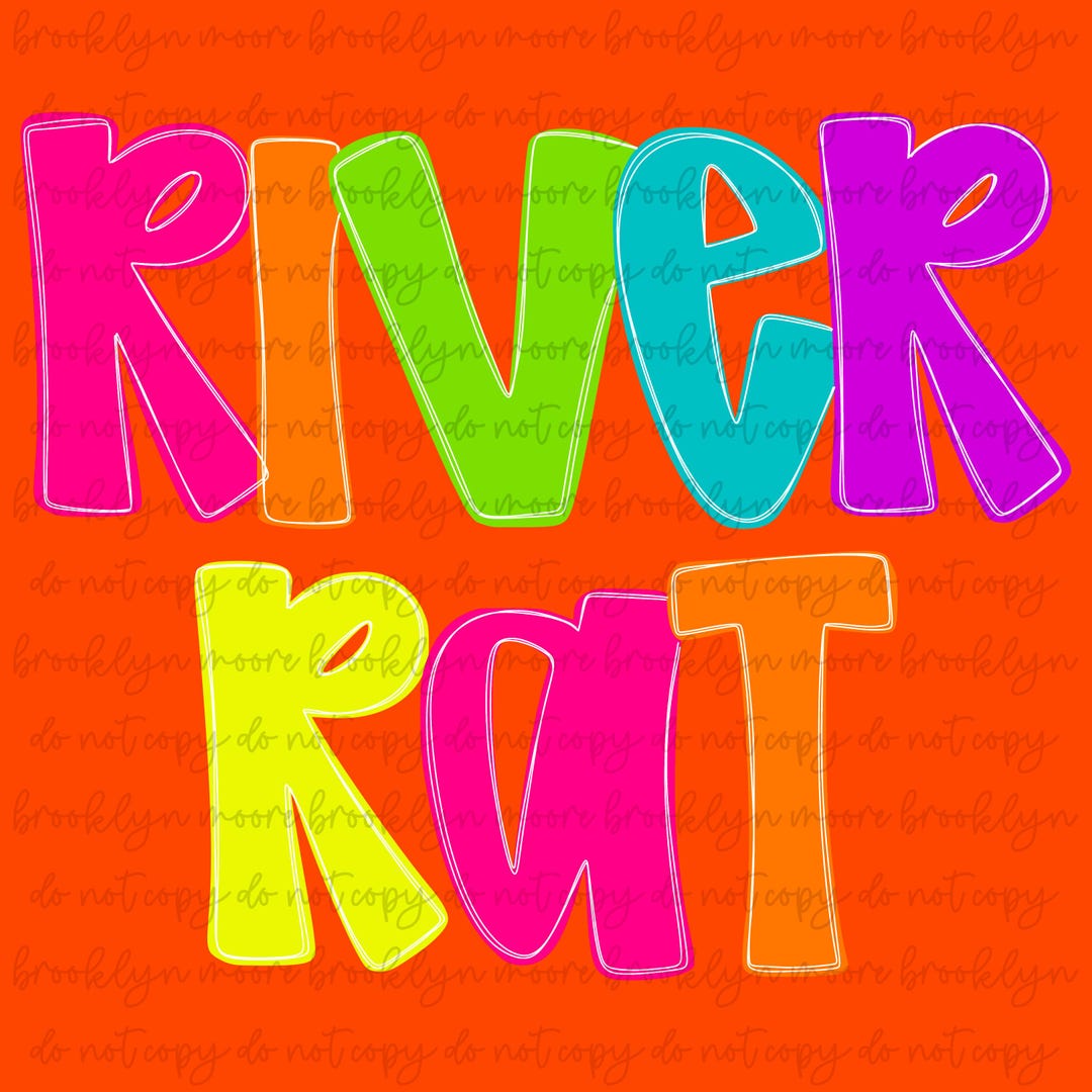 River Rat PNG, Summer PNG, Summer River Rat PNG, Summer, Neon, Doodle ...