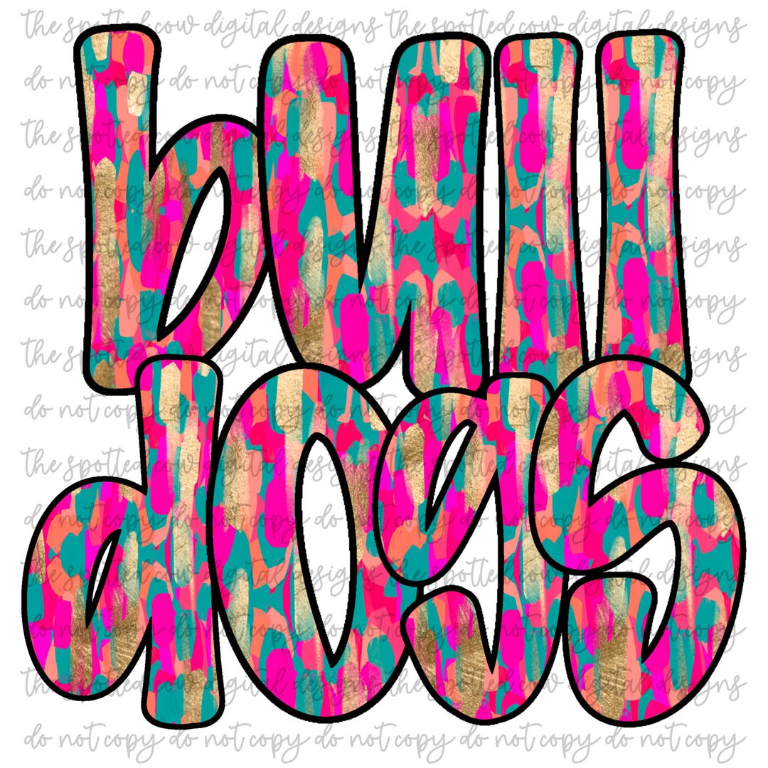 Preppy Messy Paint Bulldogs PNG - Etsy