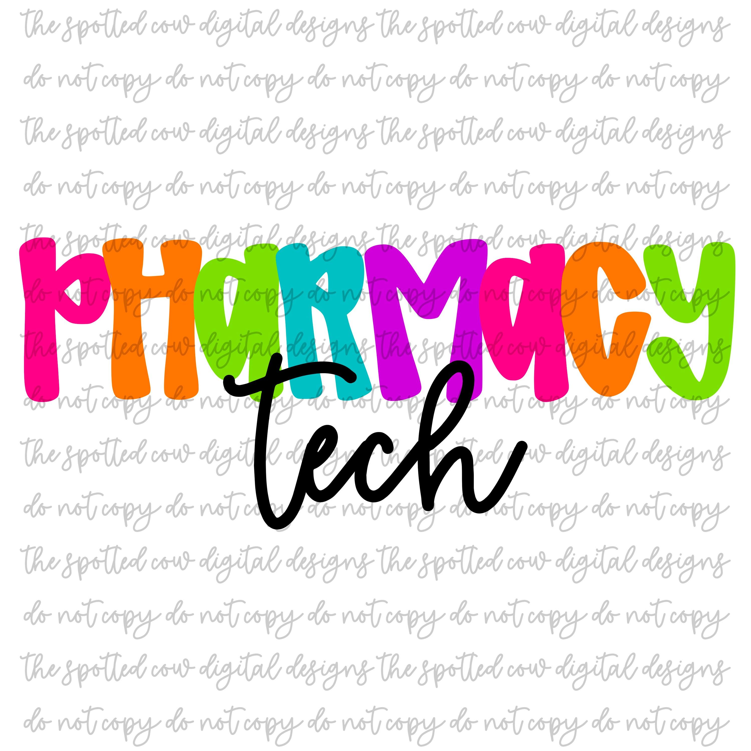 Preppy Neon Pharmacy Tech Pharmacy Technician Occupation PNG - Etsy