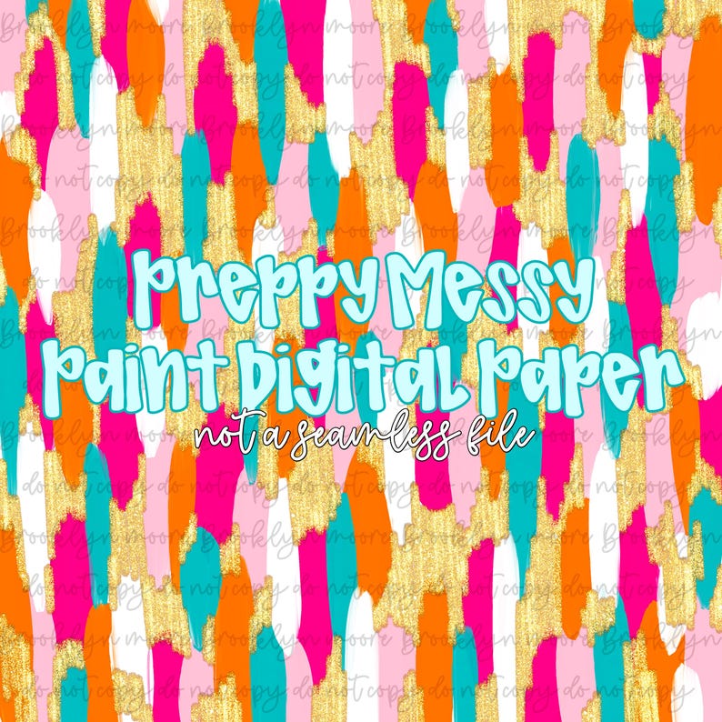 Preppy Messy Paint Digital Paper (NOT SEAMLESS) PNG Digital Download - Etsy