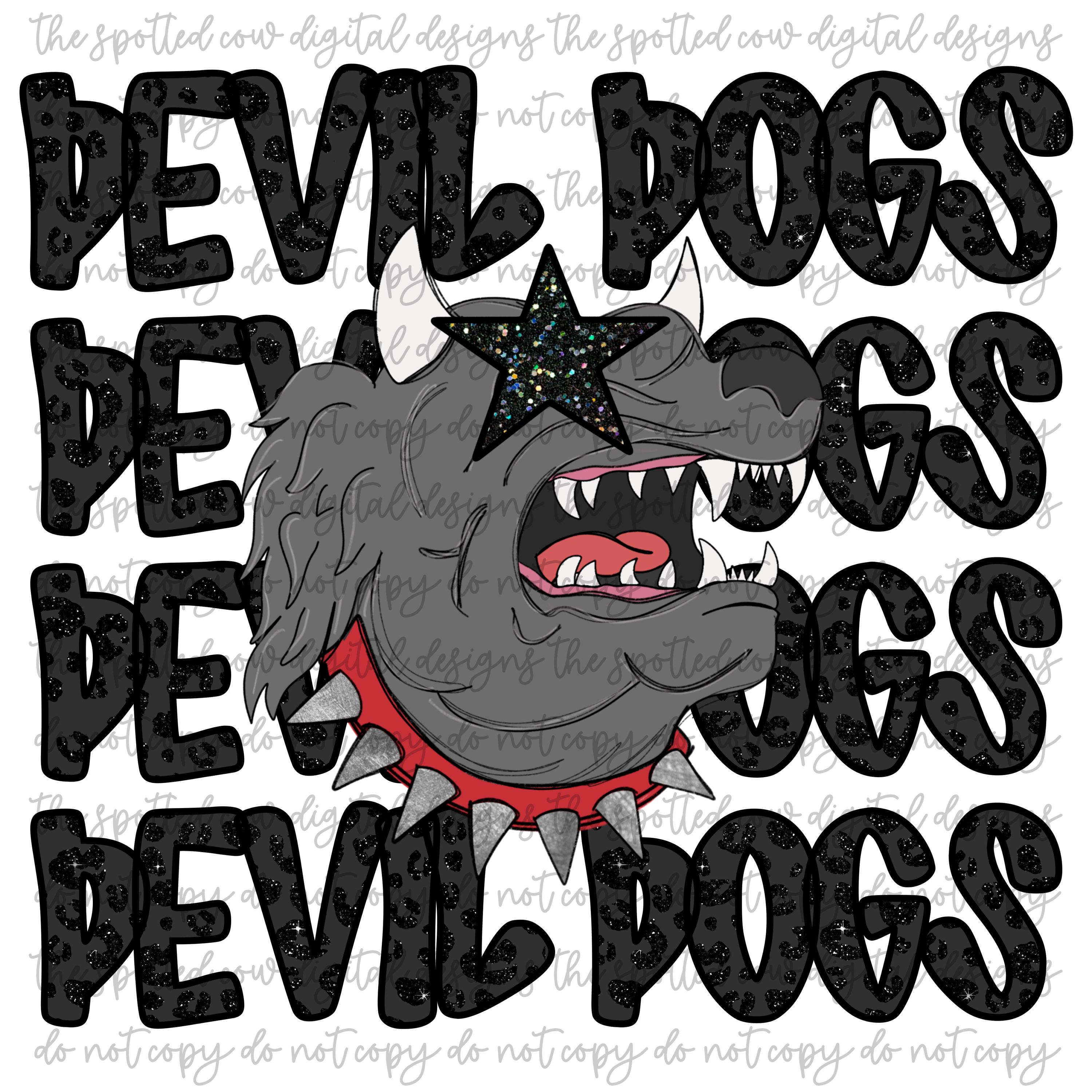 Preppy Black Leopard Star-eyed Devil Dogs Mascot PNG - Etsy