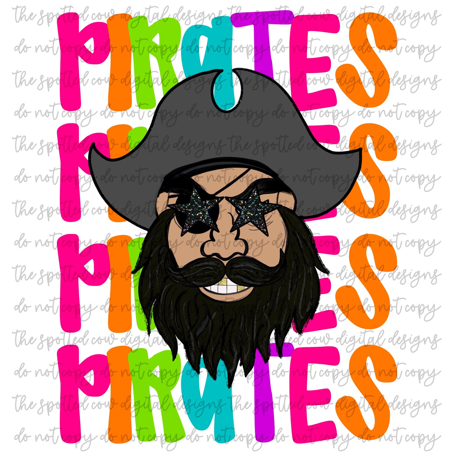 Preppy Neon Star-eyed Pirates Mascot PNG - Etsy