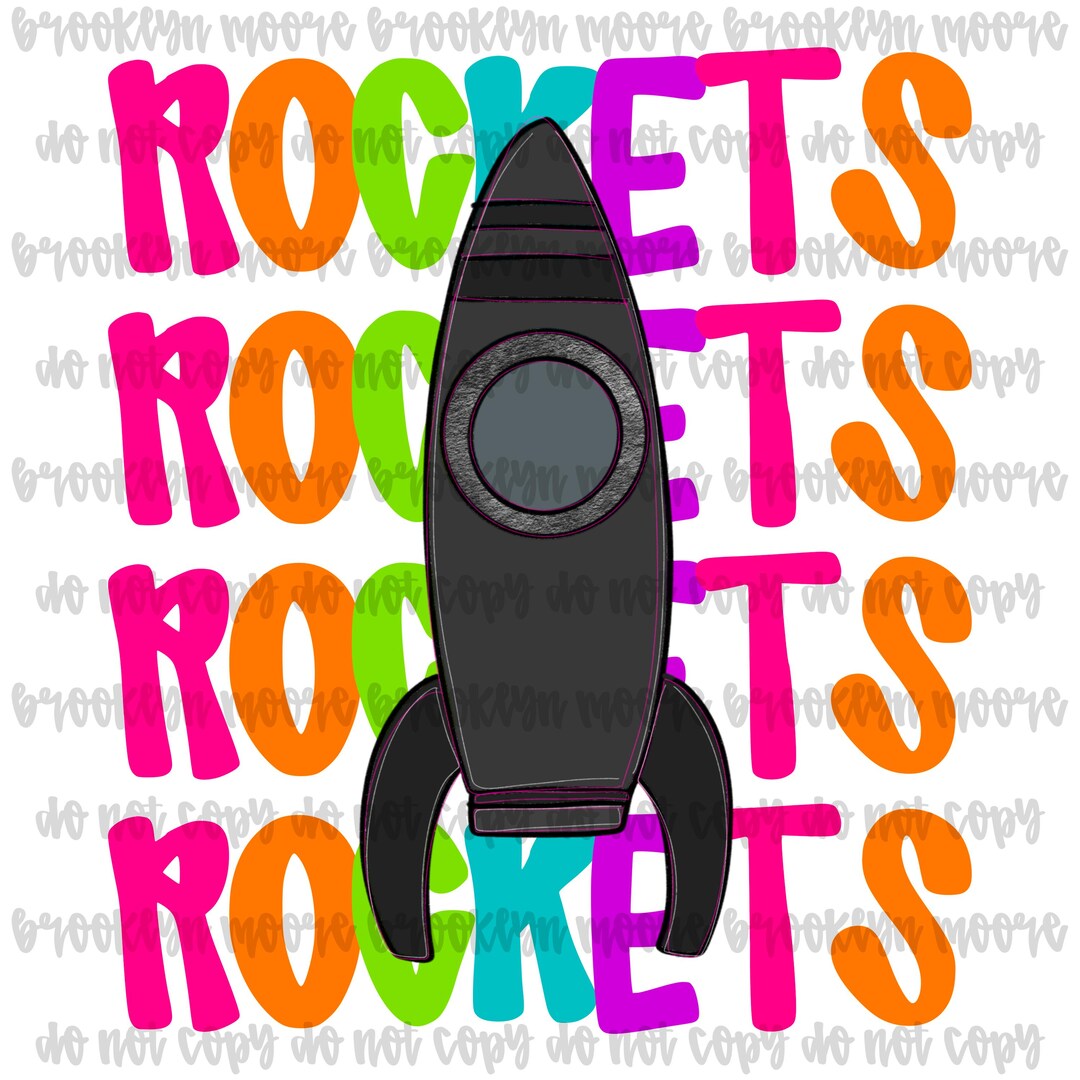 Preppy Neon Star-eyed Rockets Mascot PNG - Etsy