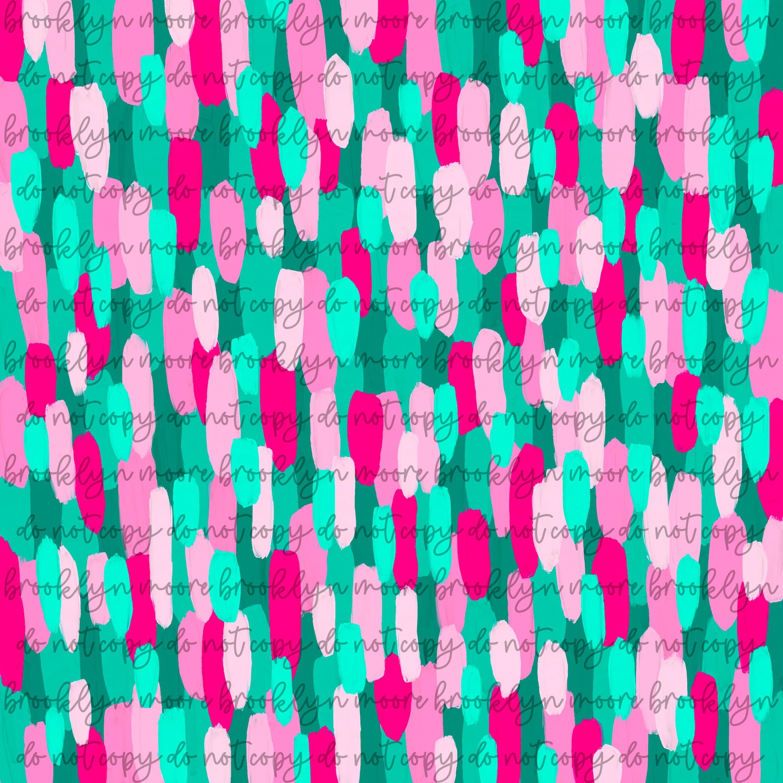Preppy Pink Teal Messy Paint Streaks Digital Paper (NOT SEAMLESS) PNG ...