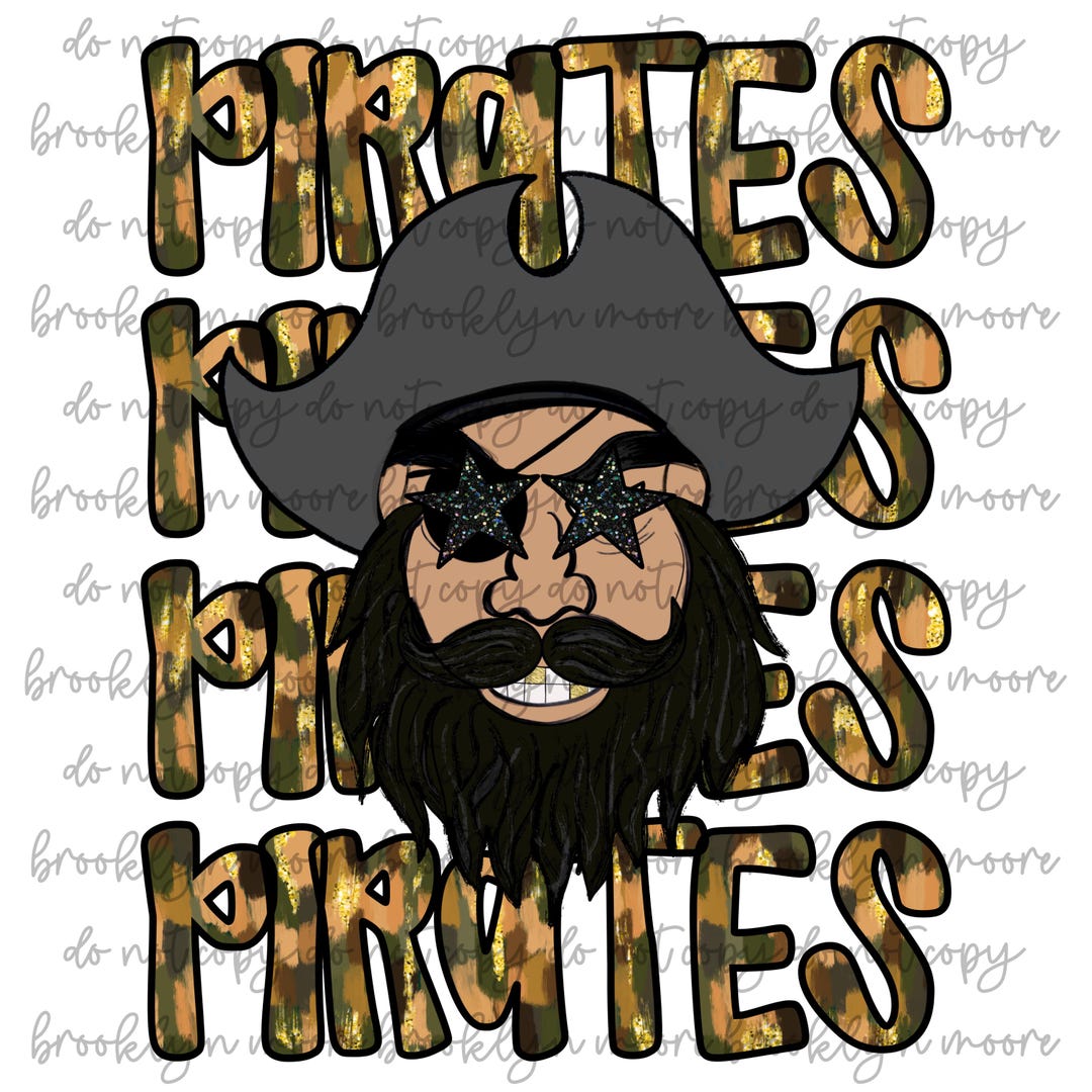 Preppy Camoflauge Star-eyed Pirates Mascot PNG - Etsy