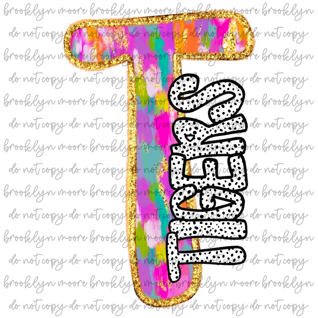 Messy Paint Gold Glitter Tigers Monogram Team Mascot PNG - Etsy