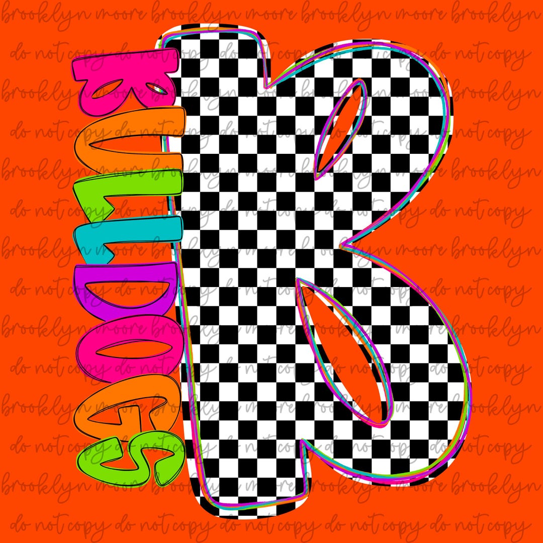 Preppy Neon Checker Bulldogs PNG - Etsy