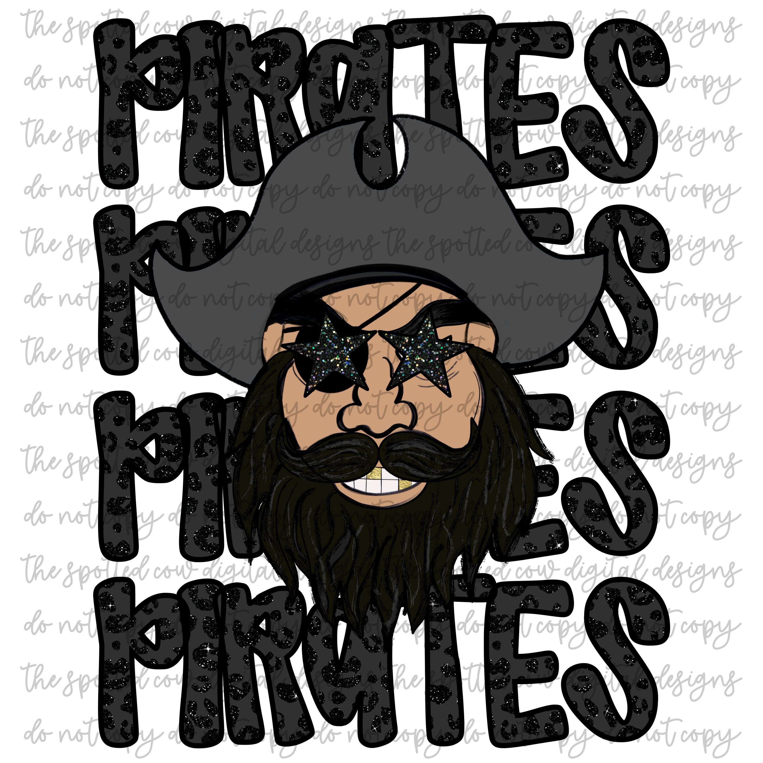 Preppy Black Leopard Star-eyed Pirates Mascot PNG - Etsy