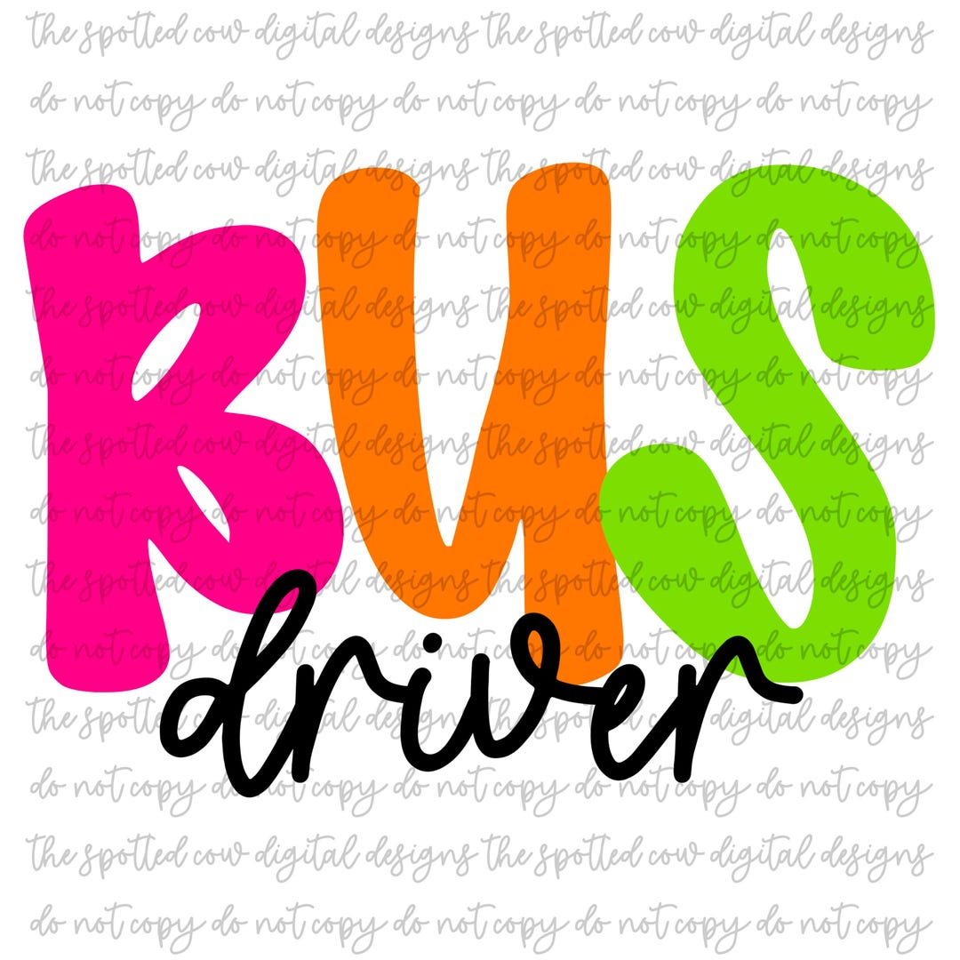 Preppy Neon Bus Driver Occupation PNG - Etsy