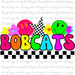 Bright & Colorful, Retro Bobcats PNG - Etsy