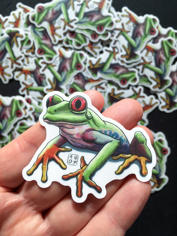 Vynil Sticker Frog red Eyed Tree Frog Car Skateboard | Etsy