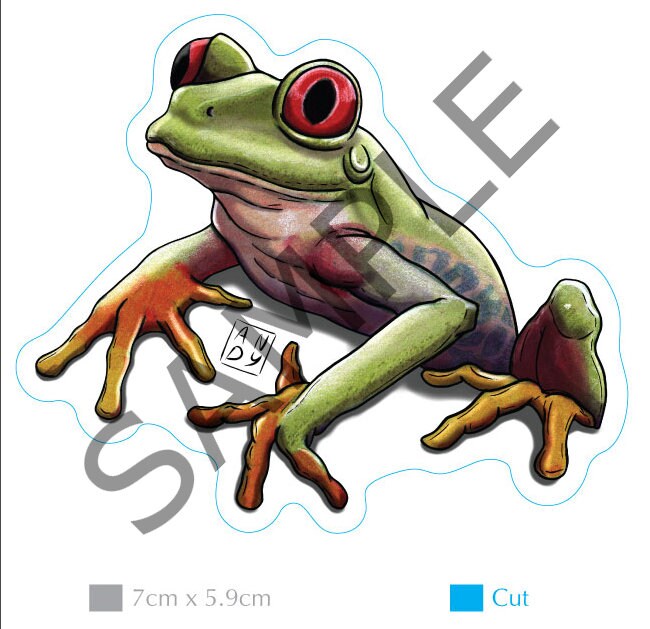 Vynil Sticker - Frog (red Eyed Tree Frog) - Car, Skateboard, Notebook ...
