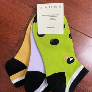 3 Pairs Boba Socks *milk Tea, Matcha, Taro* Set of 3 - Etsy