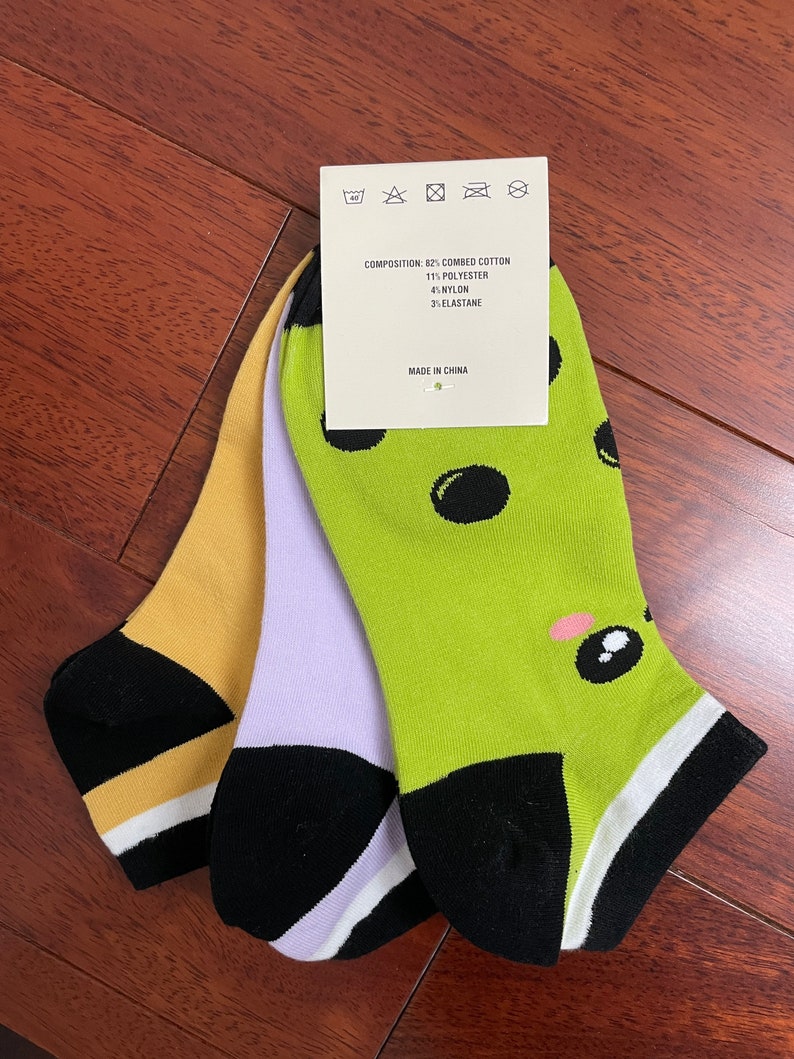 3 Pairs Boba Socks *milk Tea, Matcha, Taro* Set of 3 - Etsy