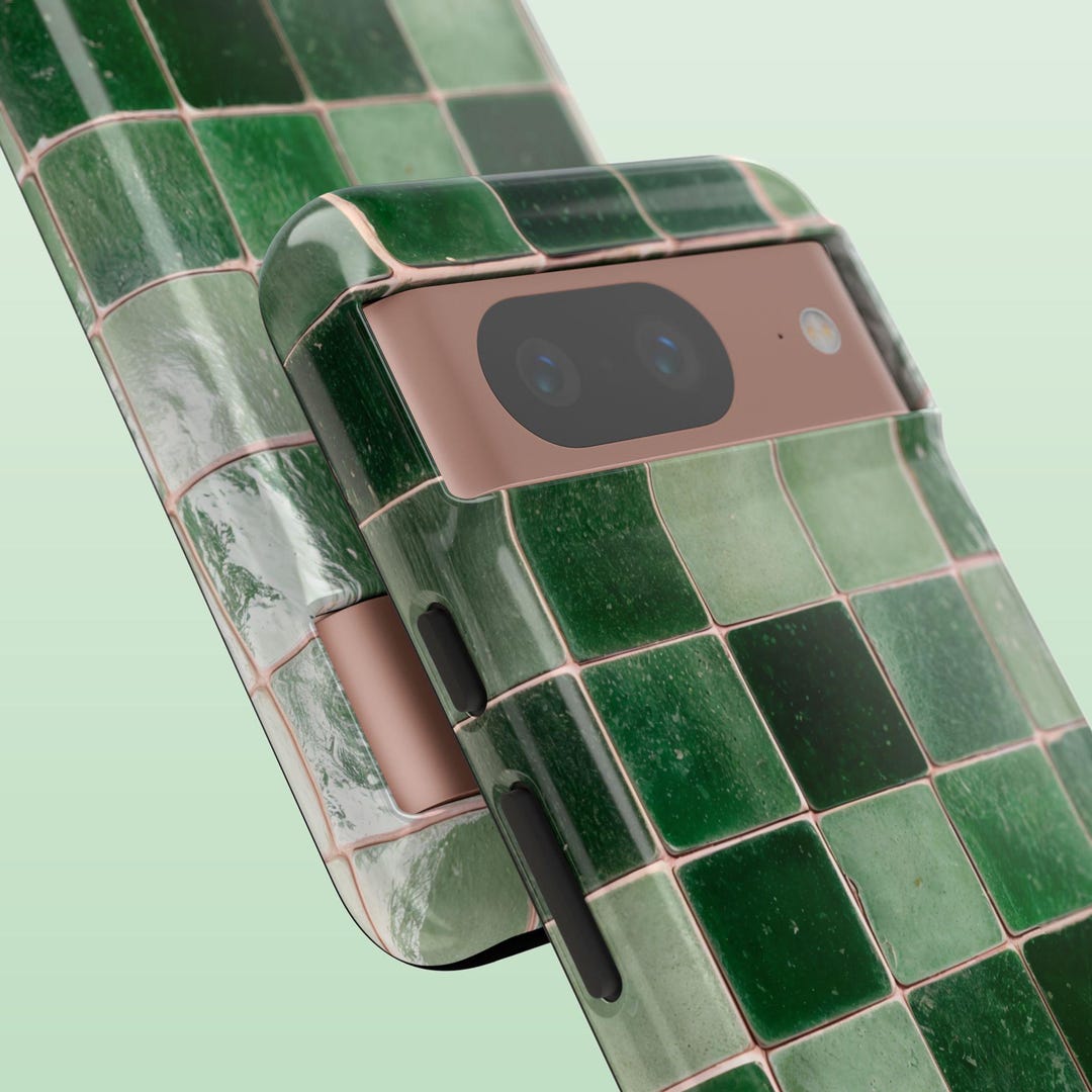 Green Tile Mosaic Phone Case With Natural Effect, Free Delivery - Etsy
