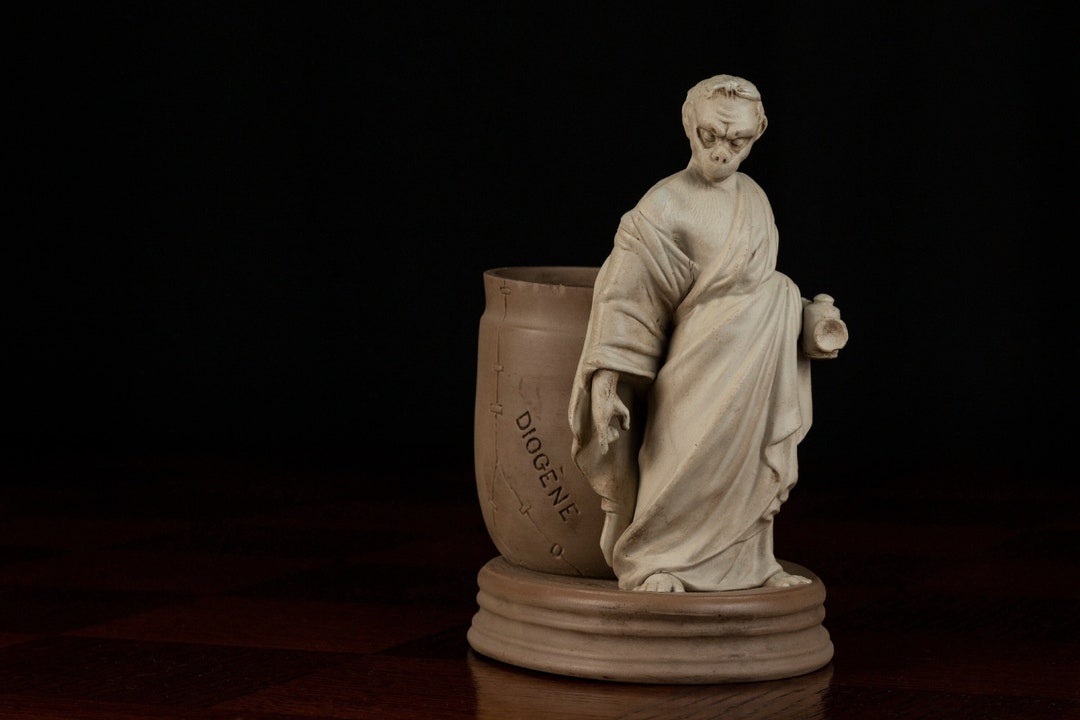 Sculpture of the Monkey as a Philosopher, Majolica From Sarreguemines ...