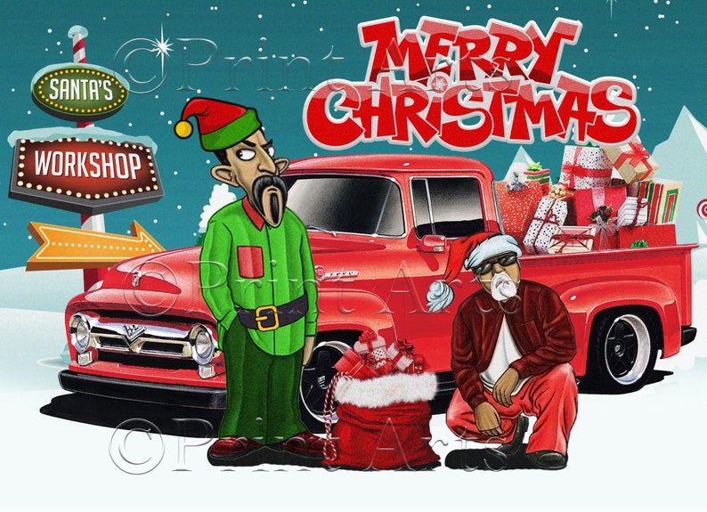 1956 Lowrider Ford F100 Cholo Christmas Cards - Etsy
