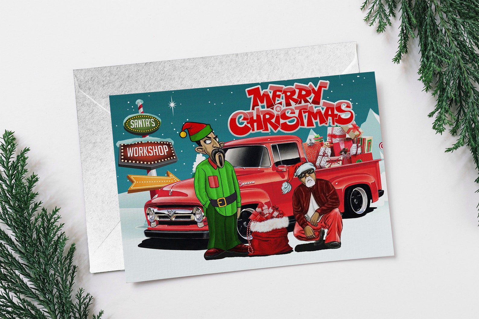 1956 Lowrider Ford F100 Cholo Christmas Cards - Etsy