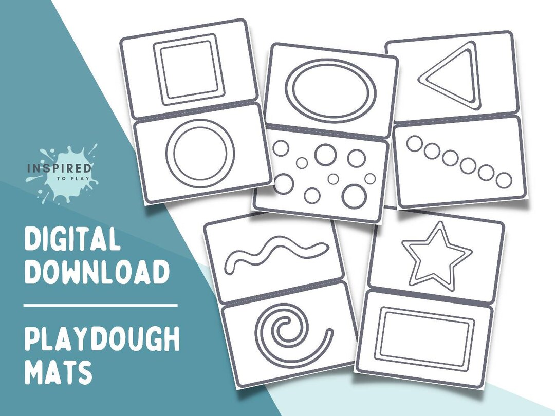 Playdough Mats instant Digital Download Printable Activity, Shapes - Etsy