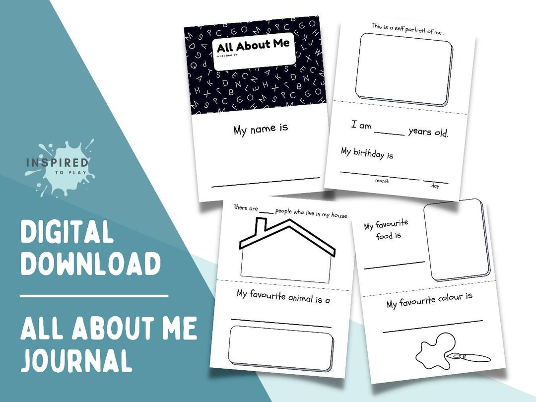 All About Me Journal - Digital Download - Etsy