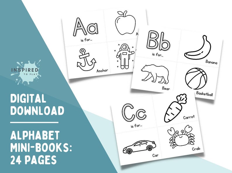 Alphabet Mini Books 24 Pages Instant Digital Dowload - Etsy