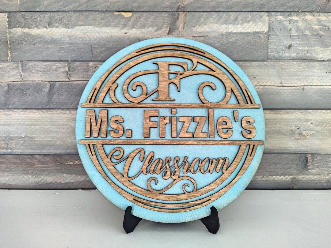 Teacher Classroom Sign, Personalized Teacher Desk Sign Monogram ...