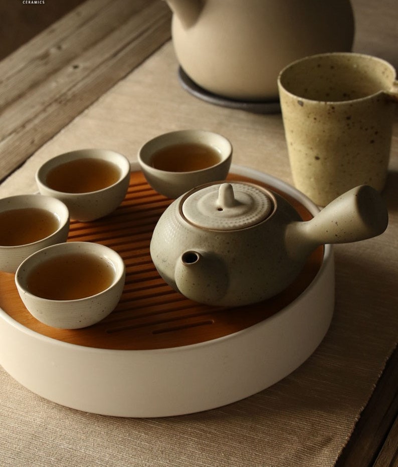 Tea Tray Made With Bamboo and Ceramic Handmade Tea Ware - Etsy