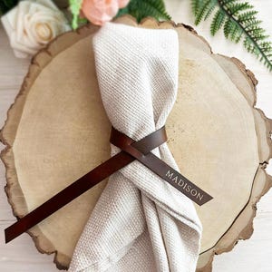 Luxury Wedding Napkin Ring Personalized Leather Napkin Ring Elegant ...