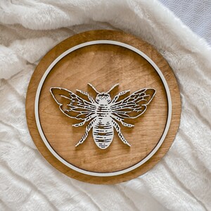 Bee Round Sign Bee Wood Sign Boho Sign Retro Wall Decor Laser Cut Sign ...