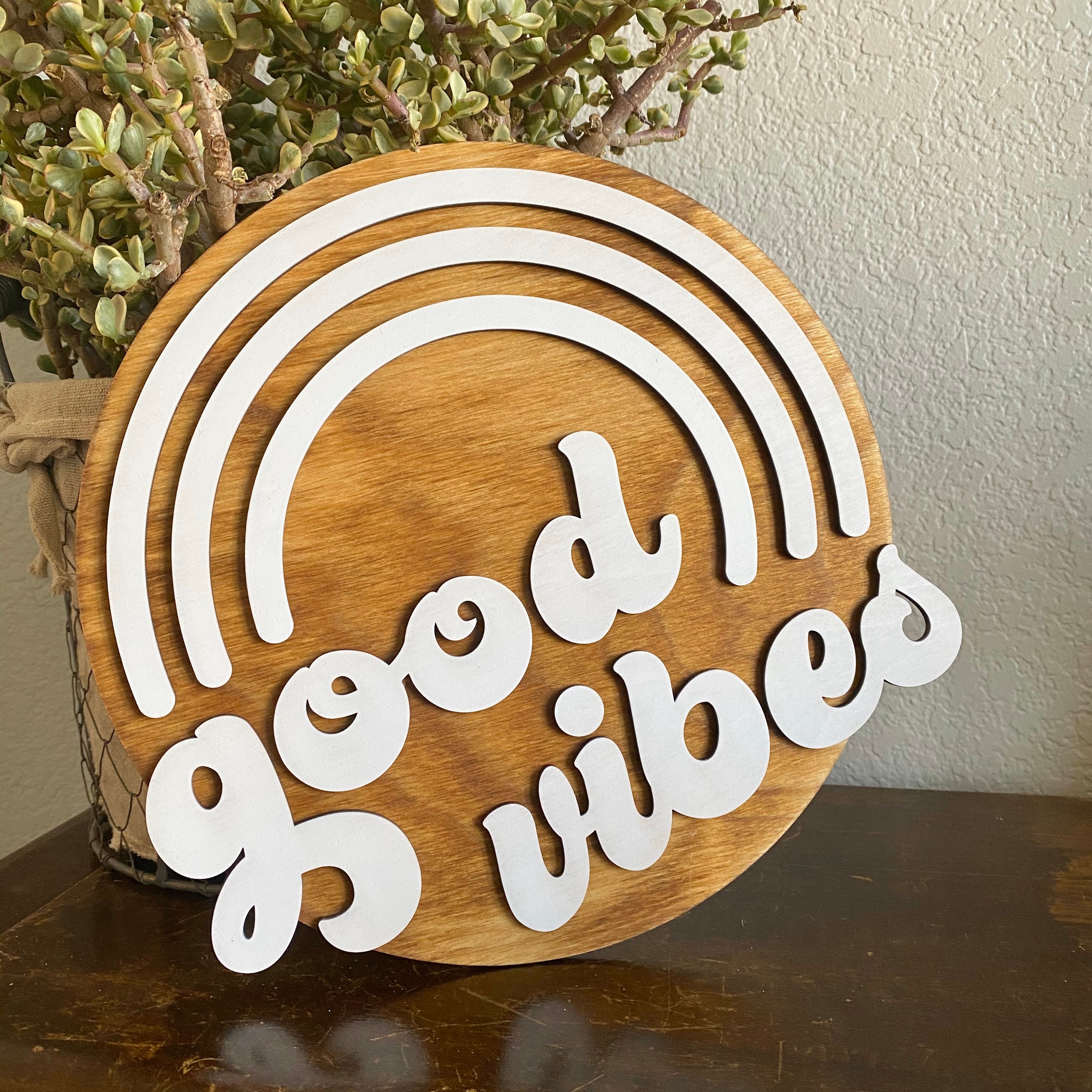 Good Vibes Rainbow Sign Hippie Home Decor - Etsy