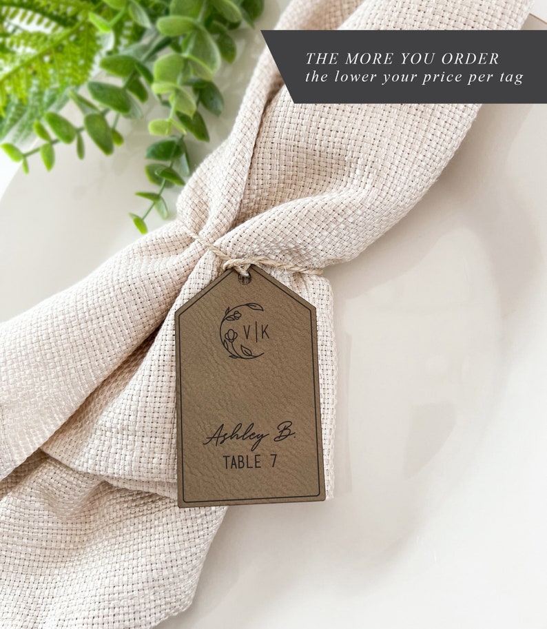 Custom Wedding Name Tag Wedding Decor Rustic Place Card Modern Wedding ...