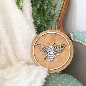 Bee Round Sign Bee Wood Sign Boho Sign Retro Wall Decor Laser Cut Sign ...