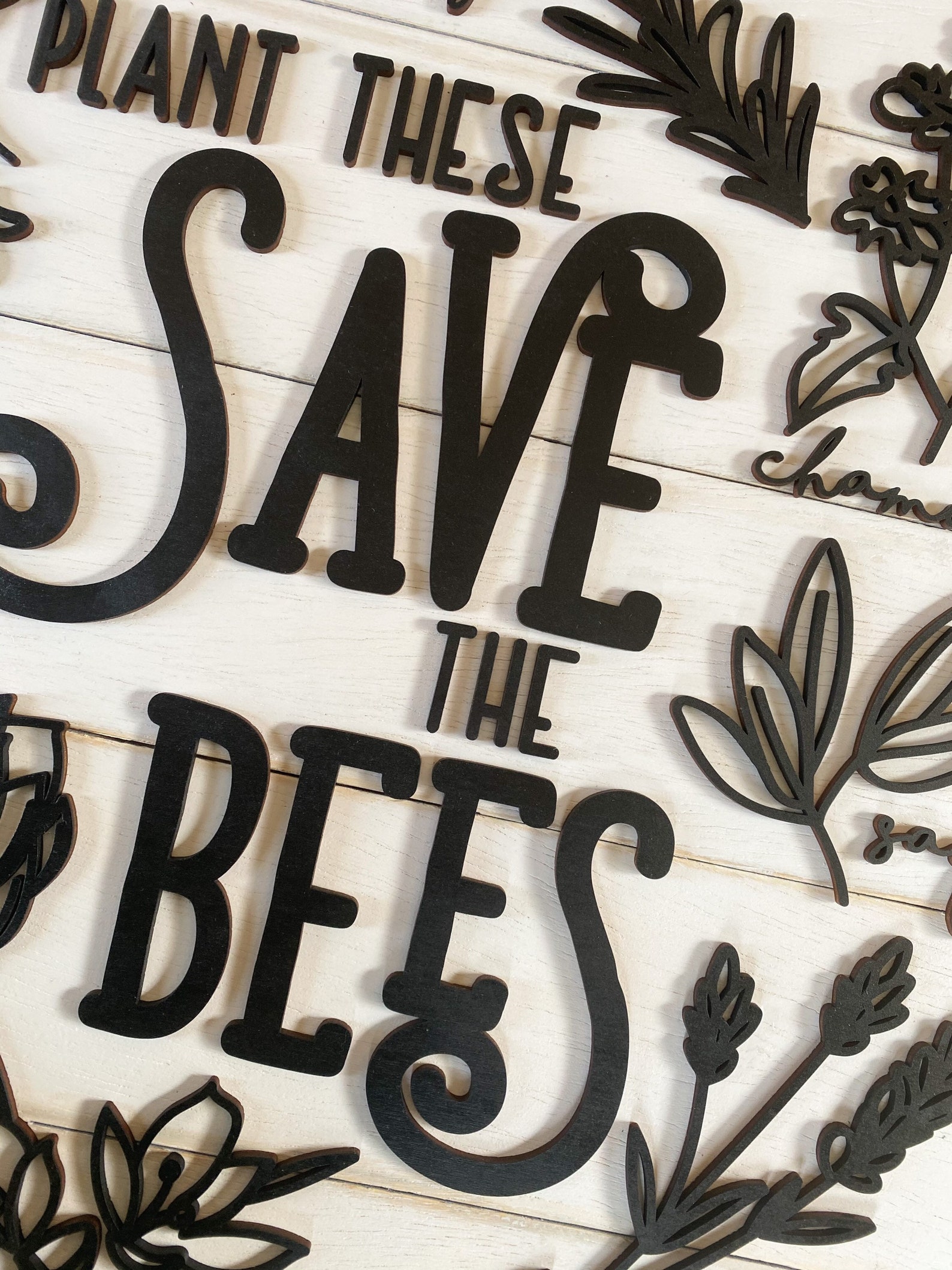 Save the Bees Floral Sign Boho Wood Sign Laser Cut Wood - Etsy