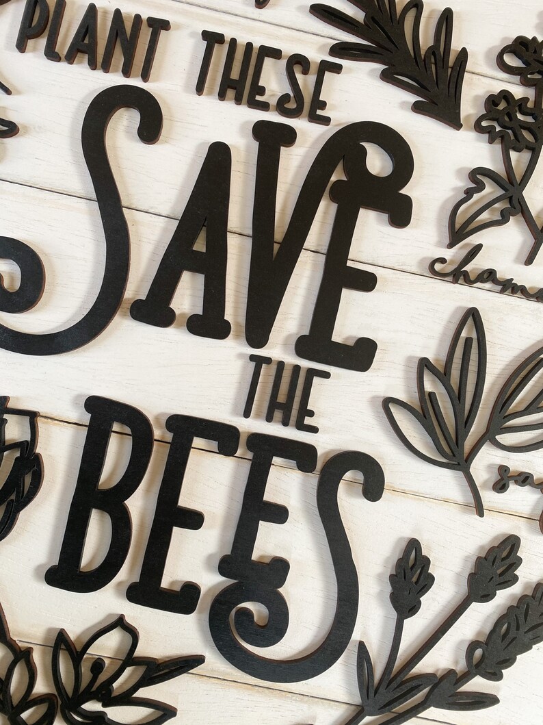 Save the Bees Floral Sign Boho Wood Sign Laser Cut Wood - Etsy