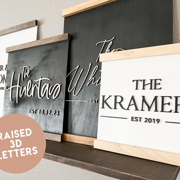 Last Name Framed - Etsy