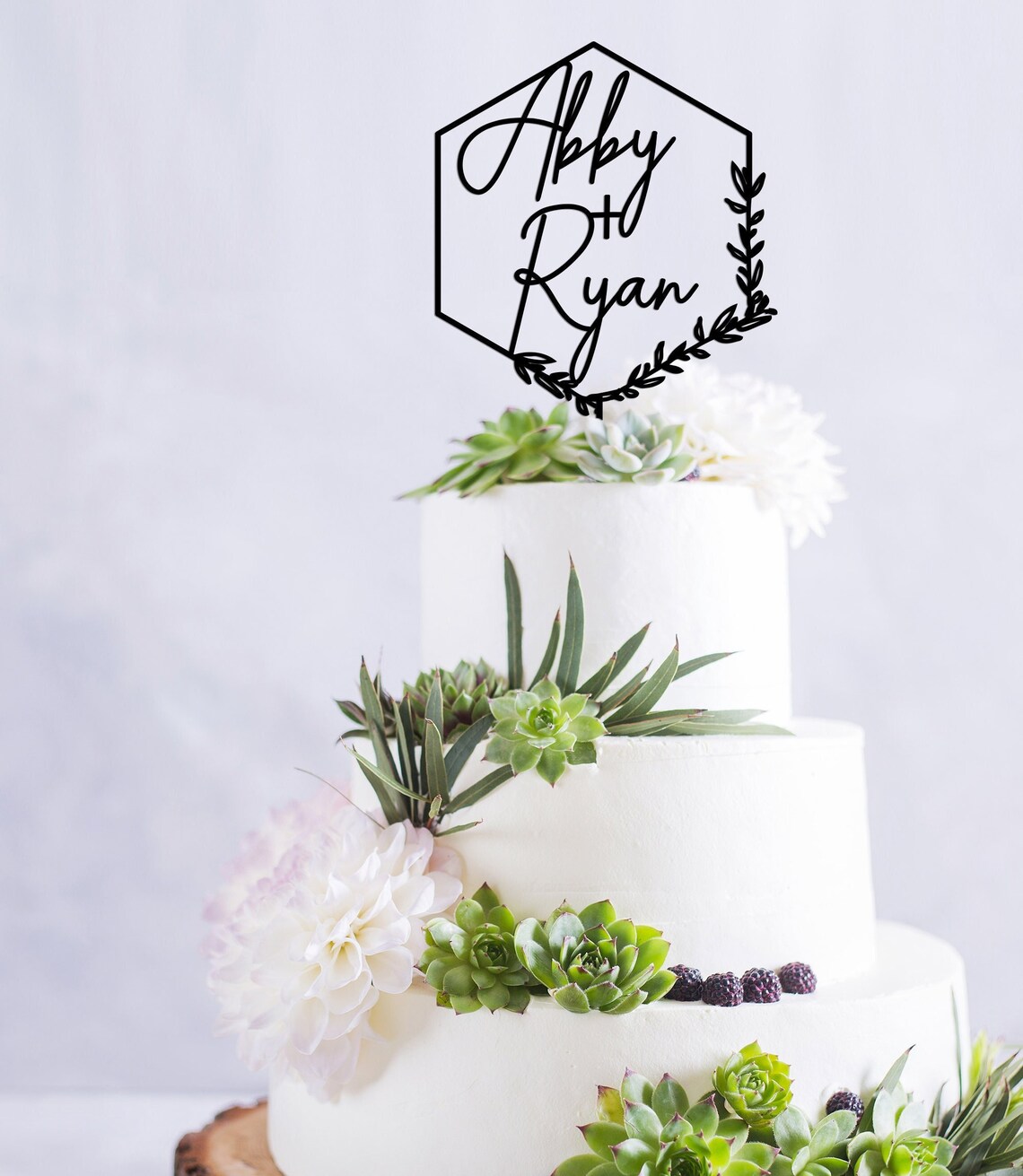 Boho Floral Wedding Cake Topper Custom Cake Topper Geometric - Etsy