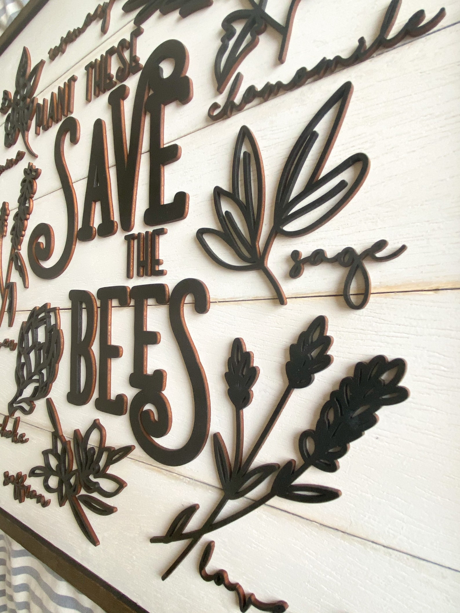 Save the Bees Floral Sign Boho Wood Sign Laser Cut Wood - Etsy