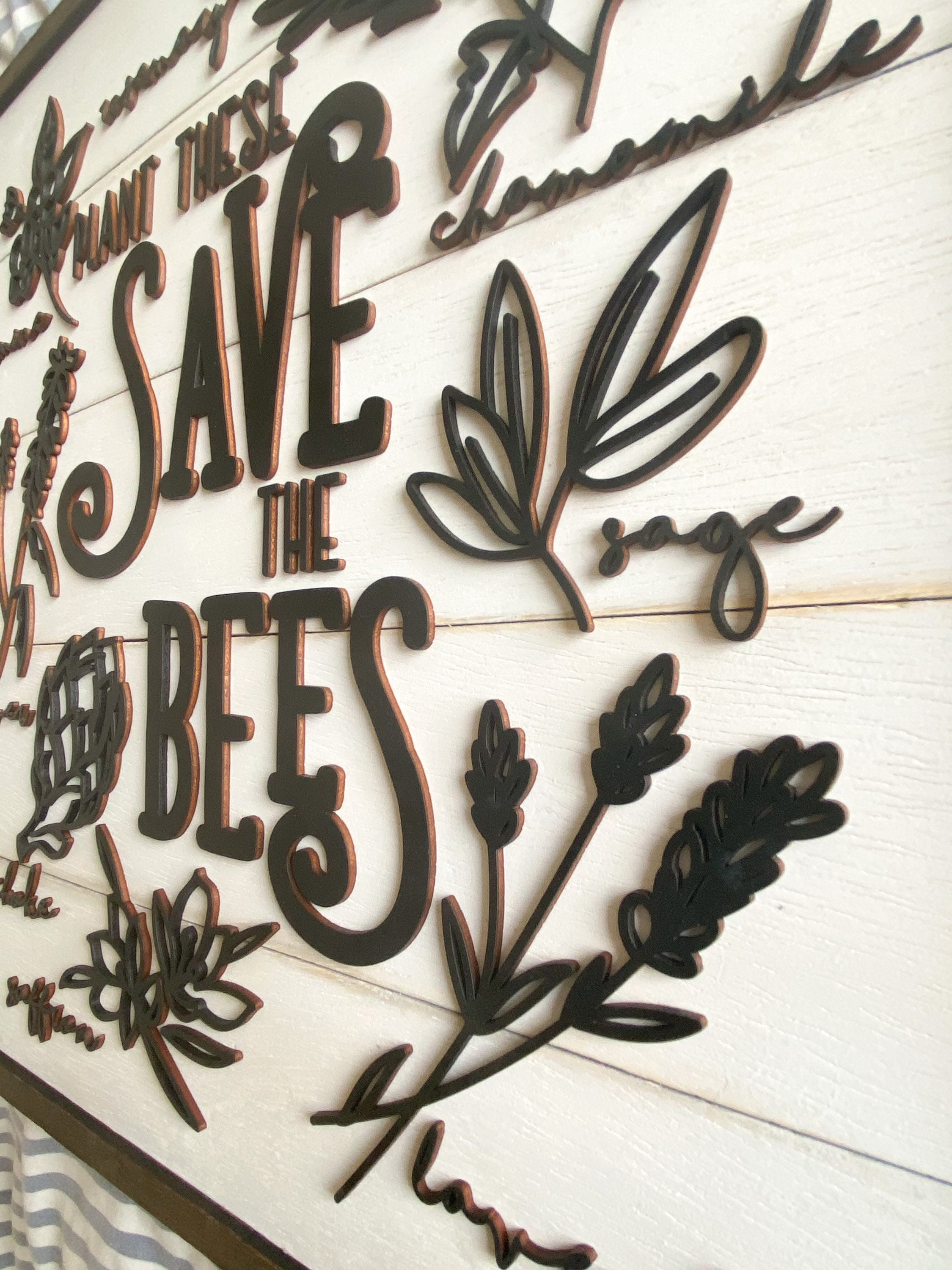 Save the Bees Floral Sign Boho Wood Sign Laser Cut Wood - Etsy