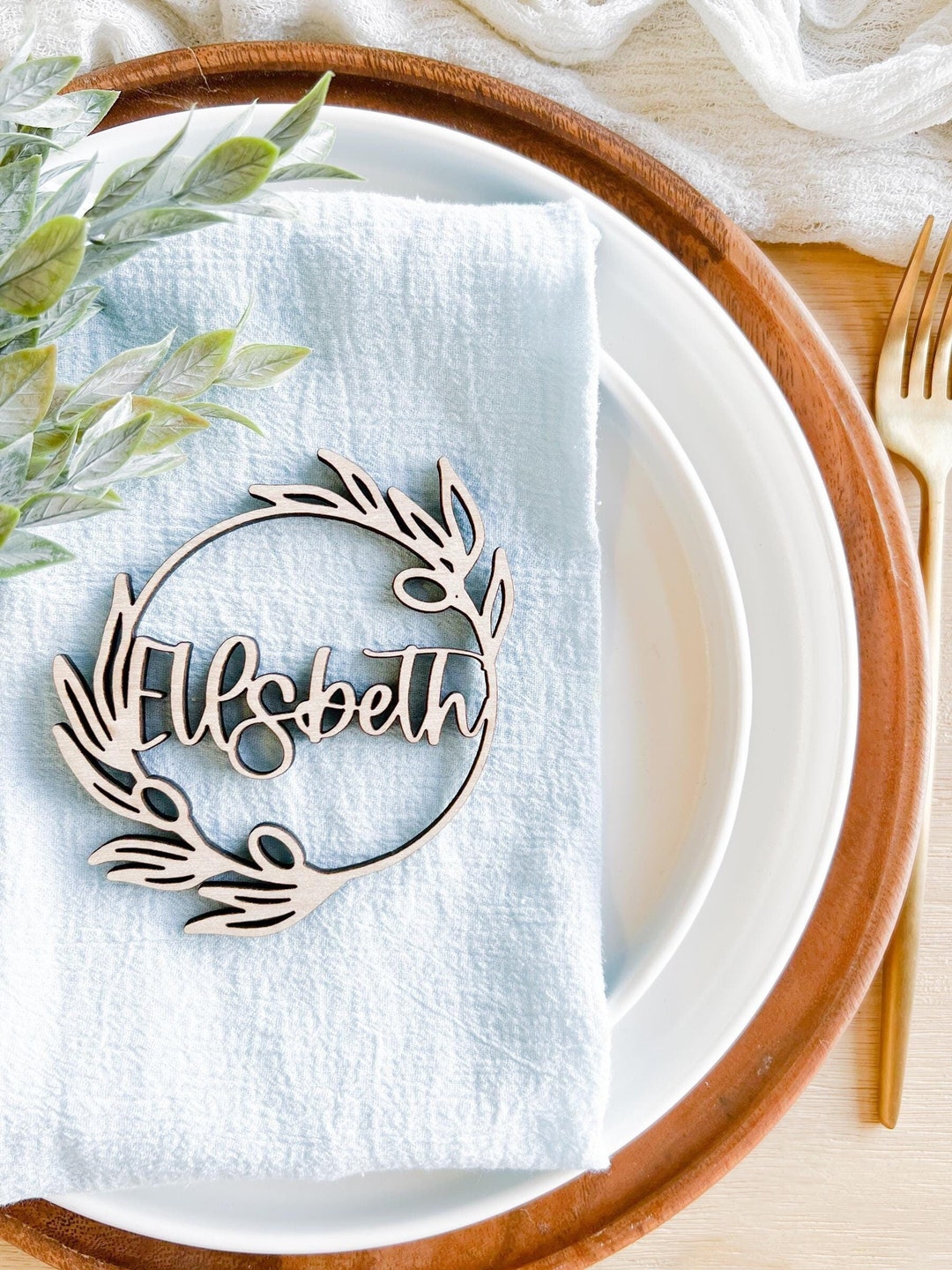 Wedding Place Card Custom Name Card Wood Name Place Setting Wedding ...
