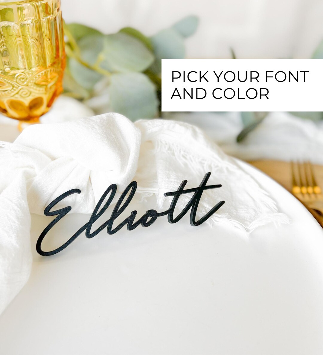 Custom Party Place Card Event Name Tag Party Table Decor Rustic Party ...