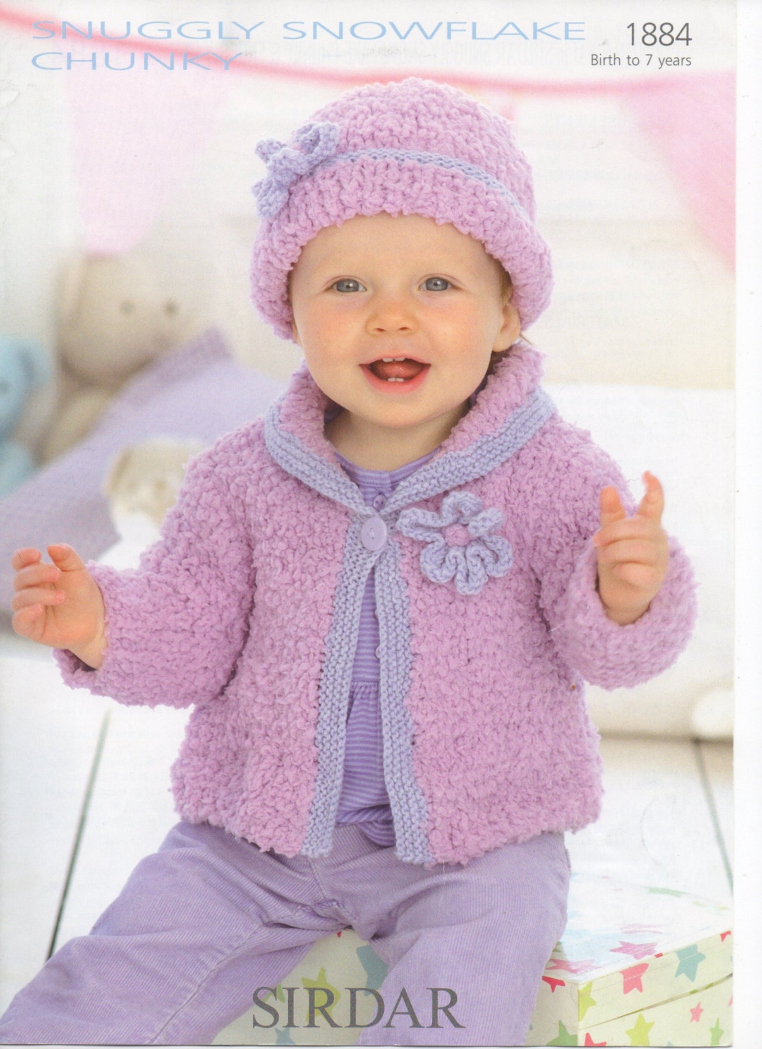 KNITTING PATTERN Baby/little Girl Cardigan & Hat in Sirdar Snuggly ...