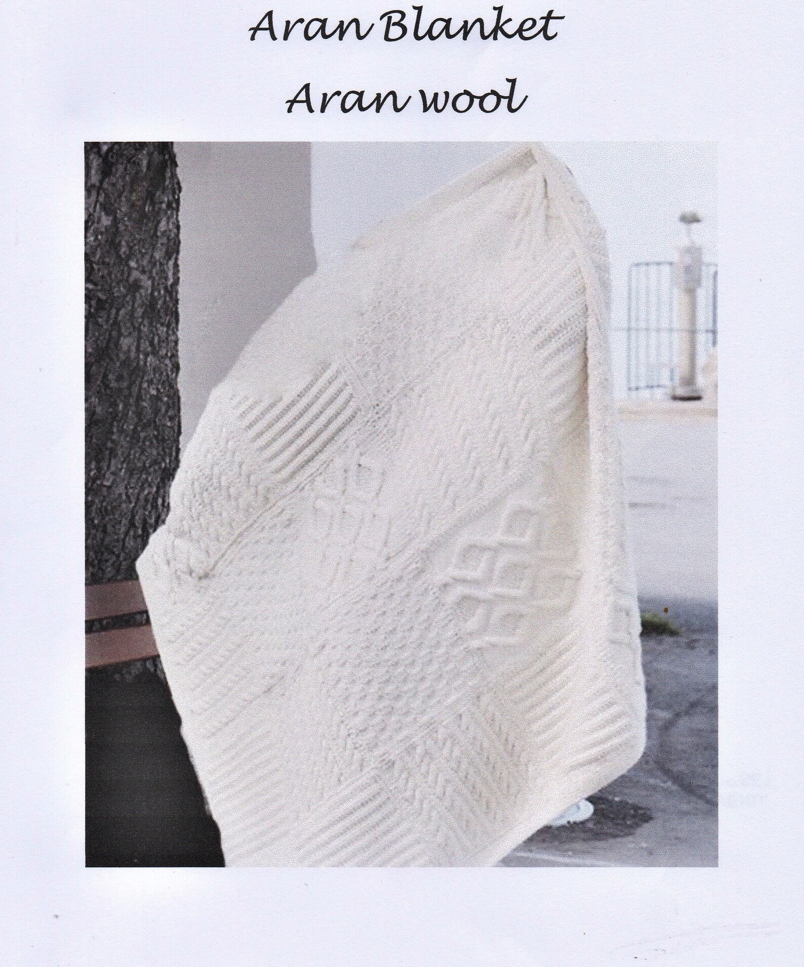 Lovely Aran Knitted Blanket Pattern 20 Squares, Size 96cmx126cm Instant ...