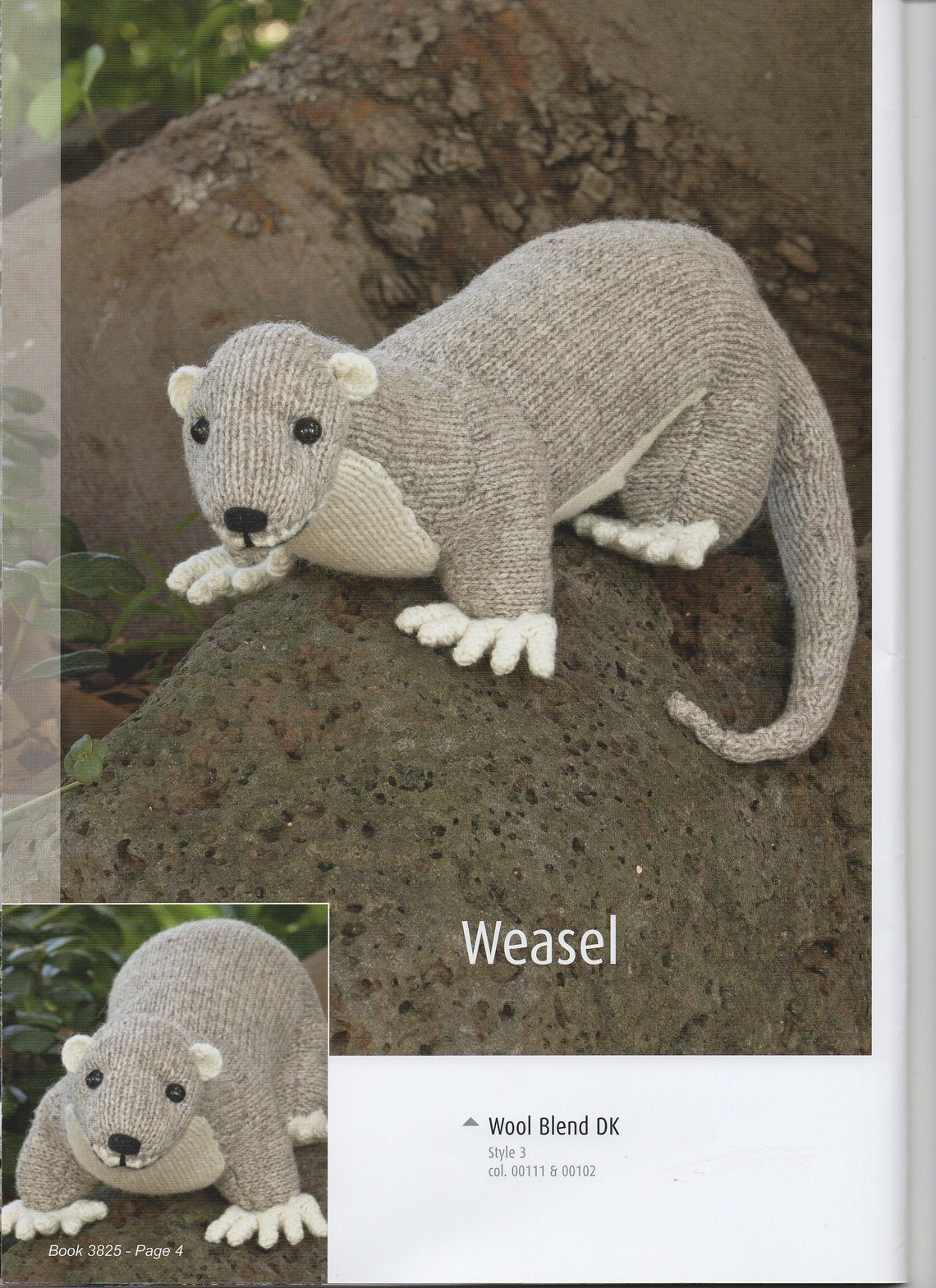 Animal Toy Knitting Pattern - Cute Weasel Patons Wool Blend DK Instant ...