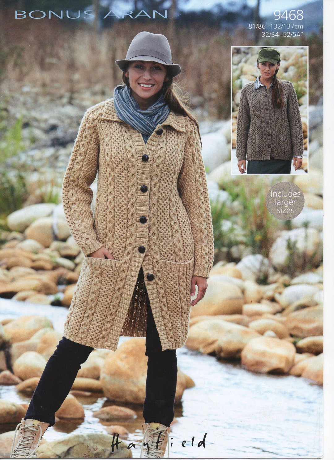 KNITTING PATTERN Ladies Hayfield Aran Long/short Cardigan Instant ...